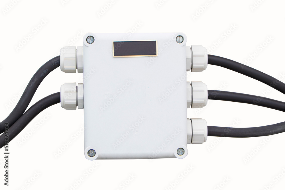 Breaker small power button white black wire to distribute electricity ...