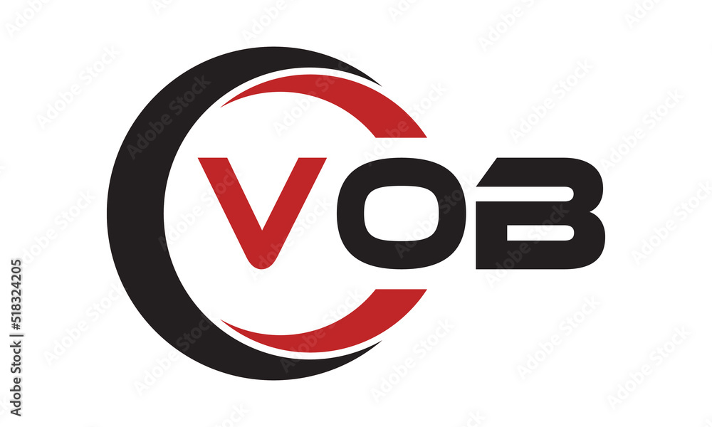 VOB swoosh three letter logo design vector template | monogram logo ...