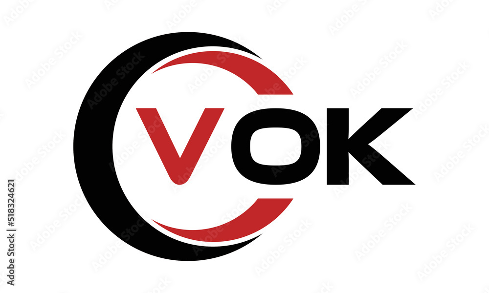 VOK swoosh three letter logo design vector template | monogram logo ...