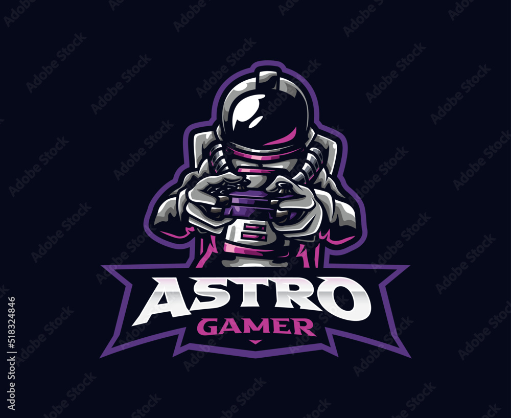 Astronaut gamer mascot logo design Stock Vector | Adobe Stock