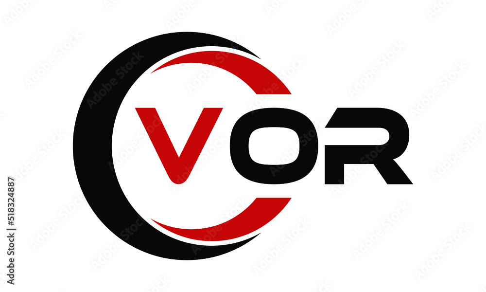 Vektorová grafika „VOR swoosh three letter logo design vector template ...