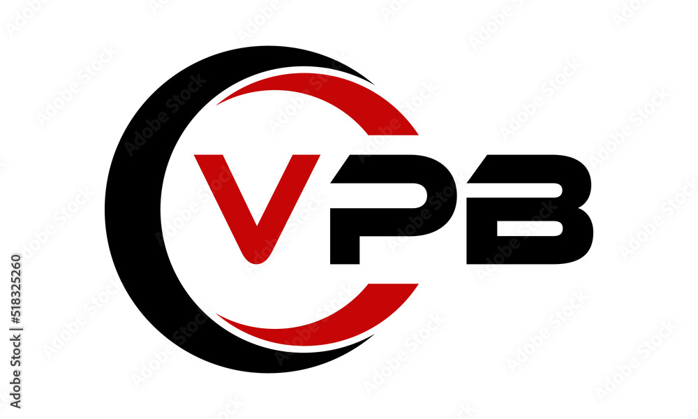 VPB swoosh three letter logo design vector template | monogram logo ...