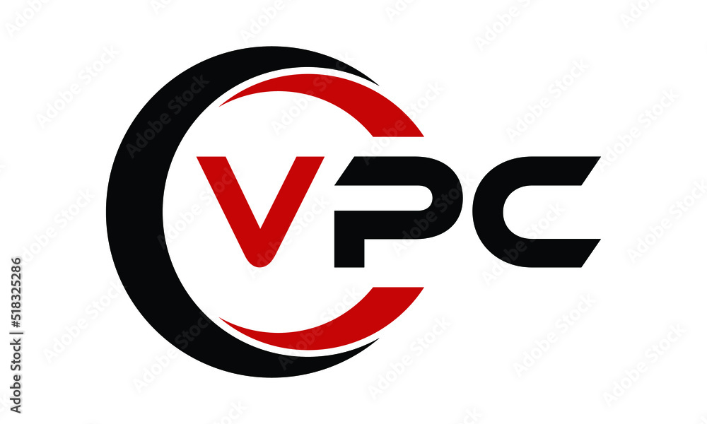 VPC swoosh three letter logo design vector template | monogram logo ...