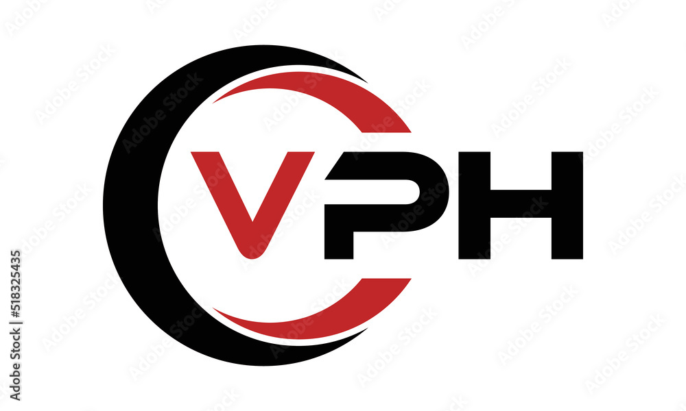 VPH swoosh three letter logo design vector template | monogram logo ...