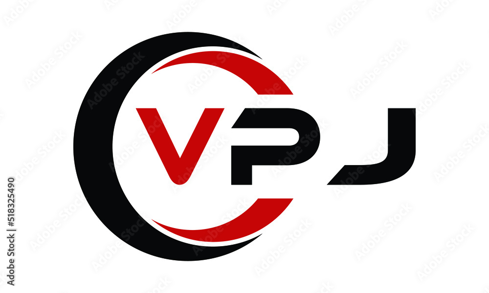 Vetor de VPJ swoosh three letter logo design vector template | monogram ...
