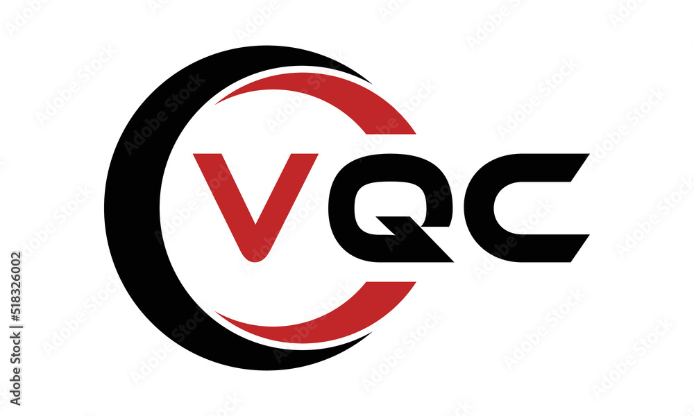 VQC swoosh three letter logo design vector template | monogram logo ...