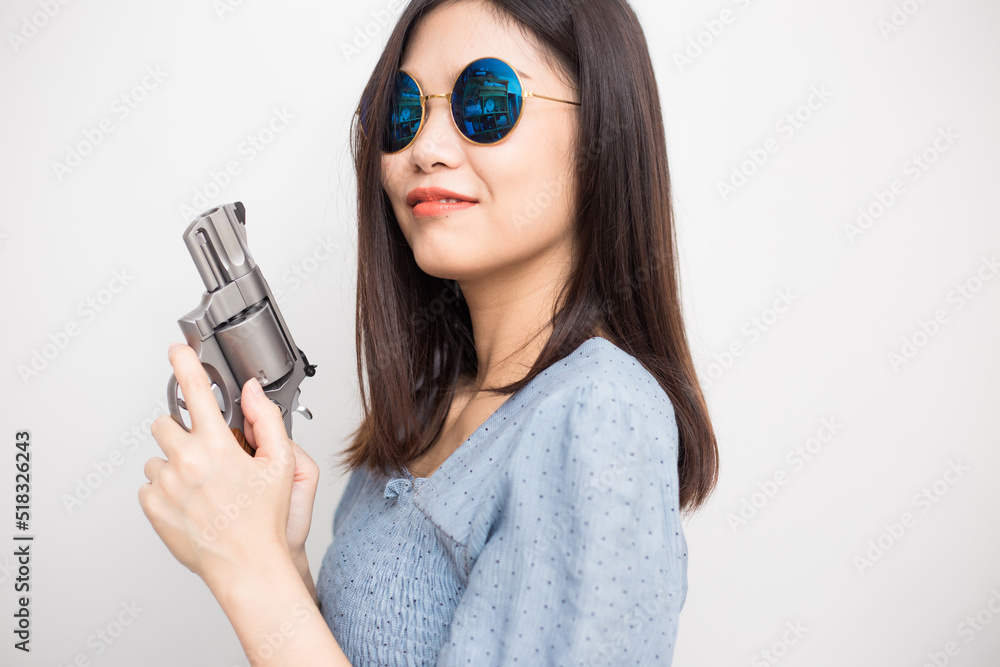 Sexy dangerous beautiful women with .44 magnum revolver gun Stock Photo ...