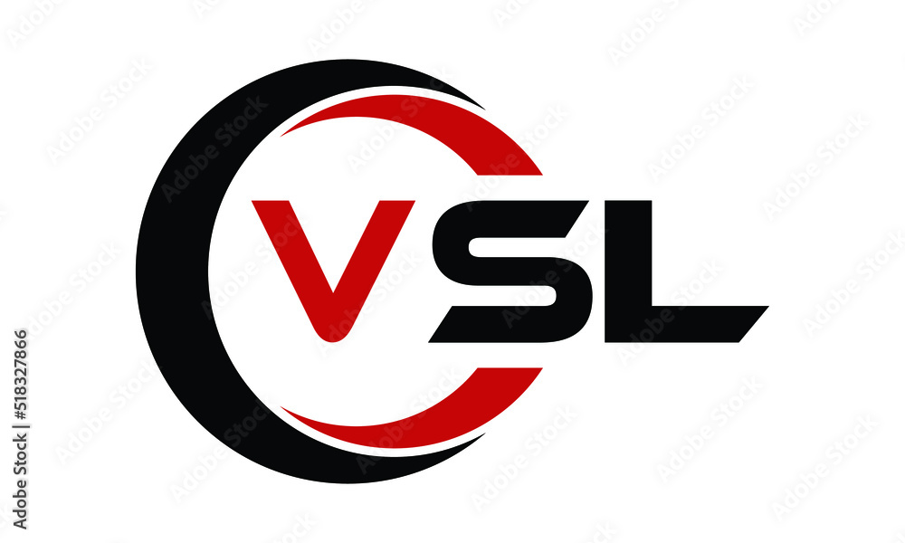 VSL swoosh three letter logo design vector template | monogram logo ...