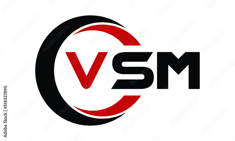 VSM swoosh three letter logo design vector template | monogram logo ...