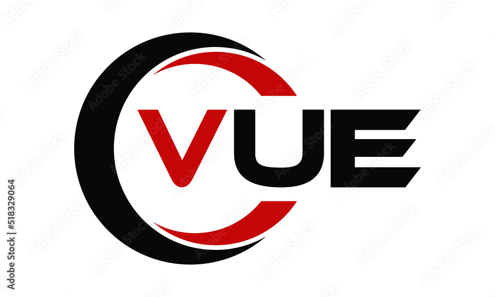 VUE swoosh three letter logo design vector template | monogram logo ...