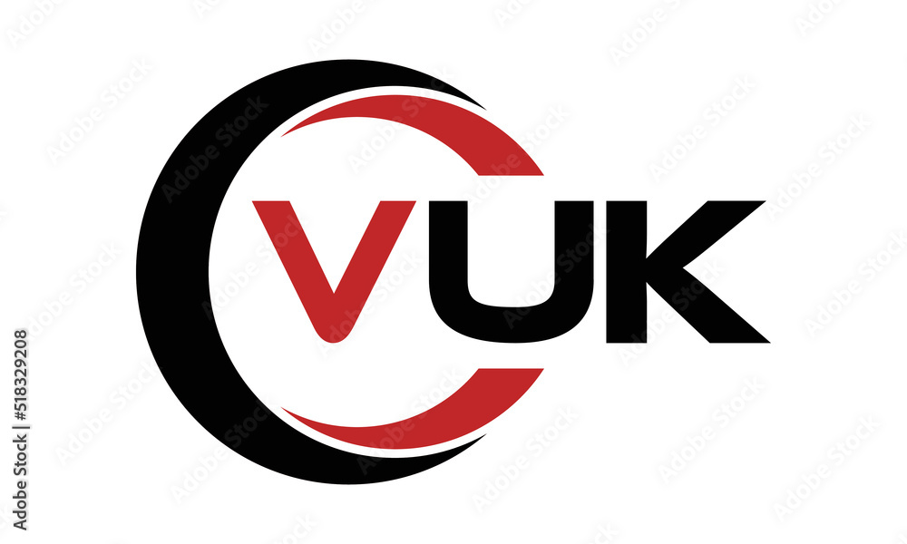 VUK swoosh three letter logo design vector template | monogram logo ...