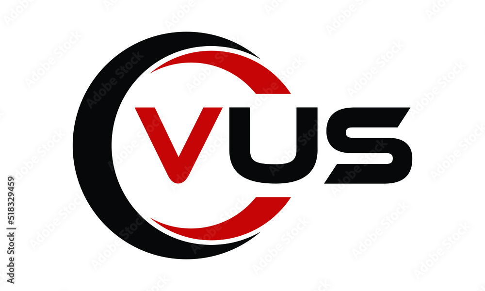 VUS swoosh three letter logo design vector template | monogram logo ...