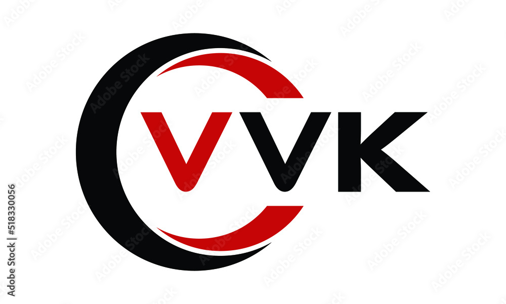VVK swoosh three letter logo design vector template | monogram logo ...