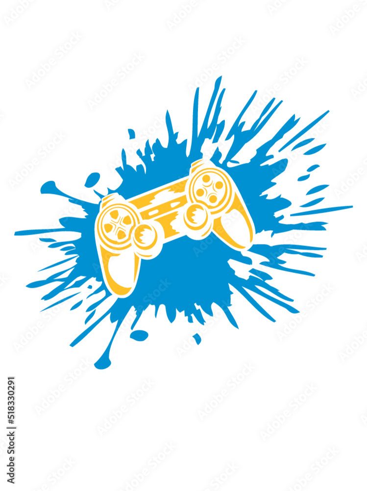 Tropfen Farbklecks Controller Konsole Stock Vector | Adobe Stock