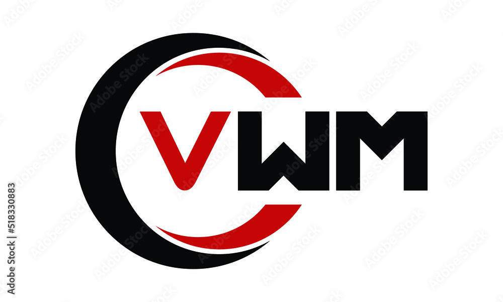VWM swoosh three letter logo design vector template | monogram logo ...