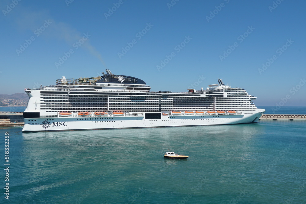 Malaga, Spain - 06 20 2022: MSC Virtuosa in port of Malaga during ...