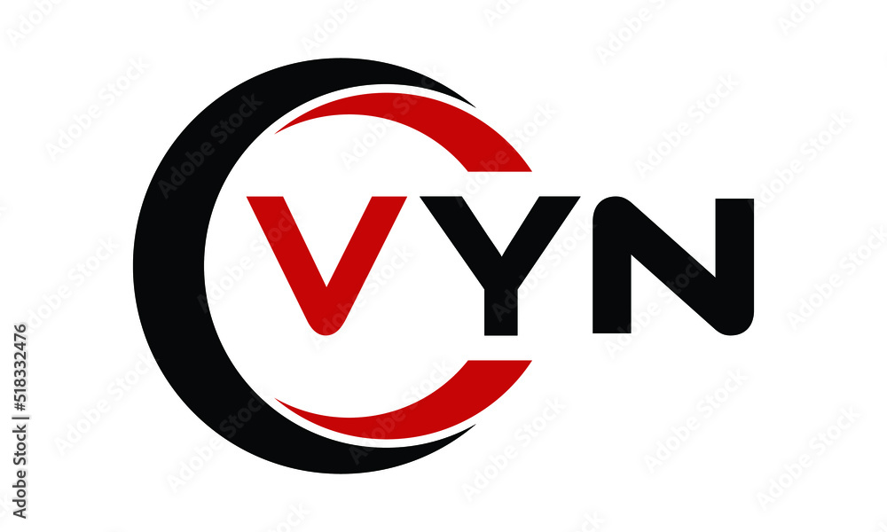 VYN swoosh three letter logo design vector template | monogram logo ...