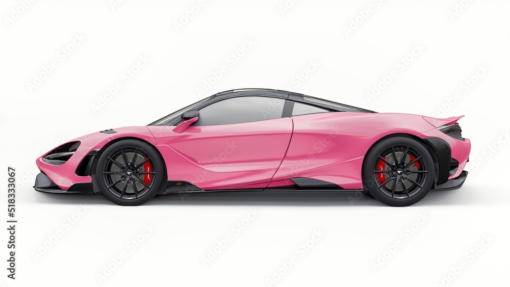 Dallas. USA. July 20, 2022. Pink McLaren 765LT. Super sports car 3d ...