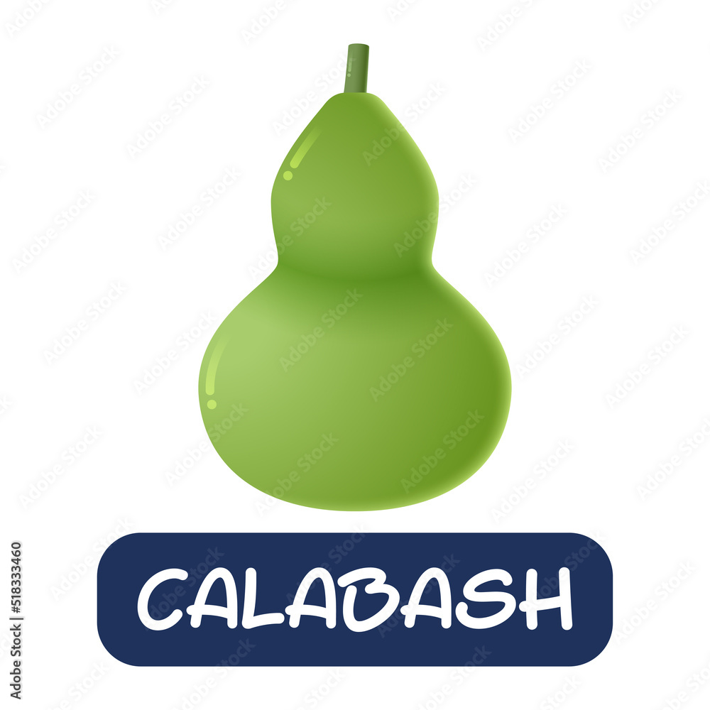cartoon calabash vegetables vector isolated on white background Stock ...