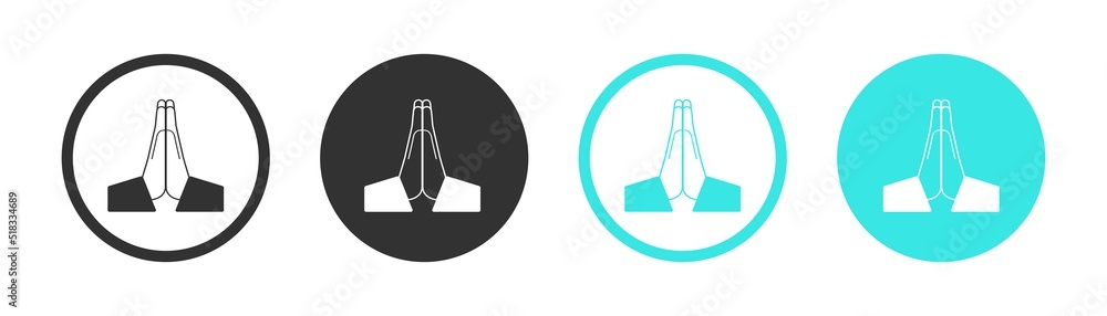 edit hand praying icon. Create modify hand praying sign button. Hand ...