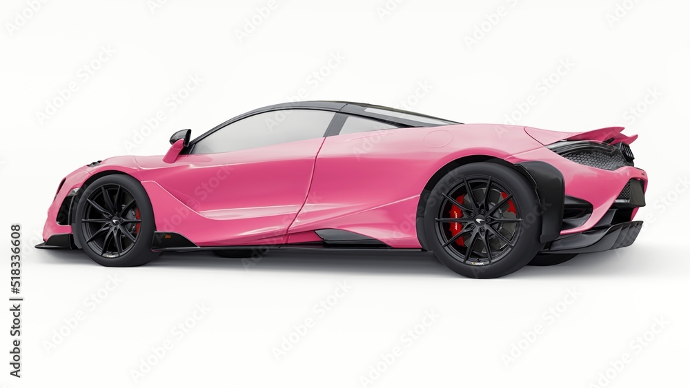 Dallas. USA. July 20, 2022. Pink McLaren 765LT. Super sports car 3d ...