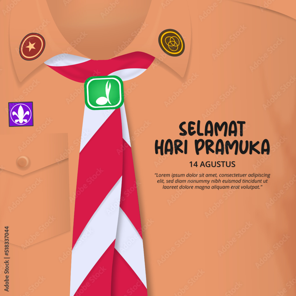 Selamat Hari Pramuka or happy Indonesia scout day background with a ...