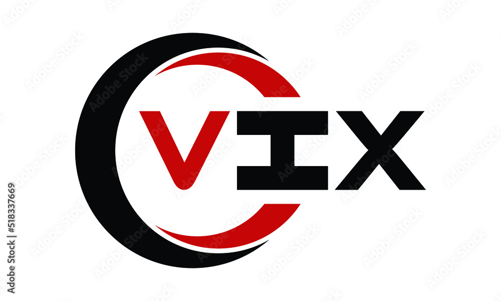 VIX swoosh three letter logo design vector template | monogram logo ...