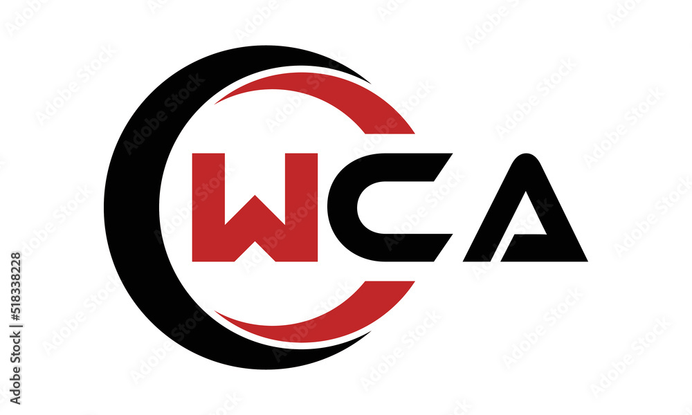 WCA swoosh three letter logo design vector template | monogram logo ...
