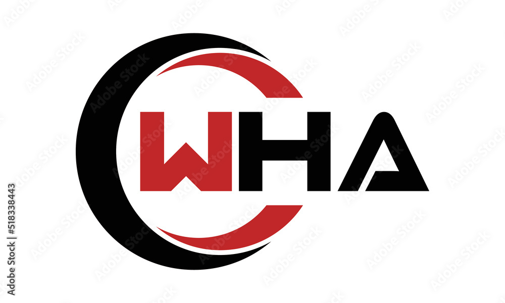 WHA swoosh three letter logo design vector template | monogram logo ...