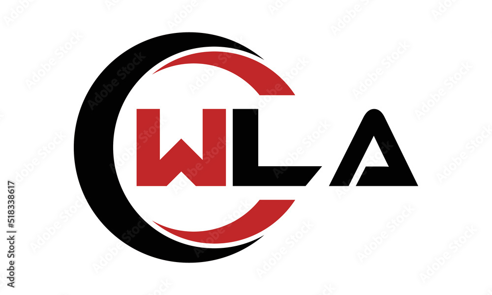 Grafika wektorowa Stock: WLA swoosh three letter logo design vector ...