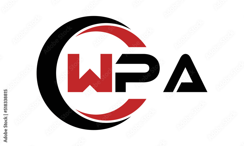 WPA swoosh three letter logo design vector template | monogram logo ...