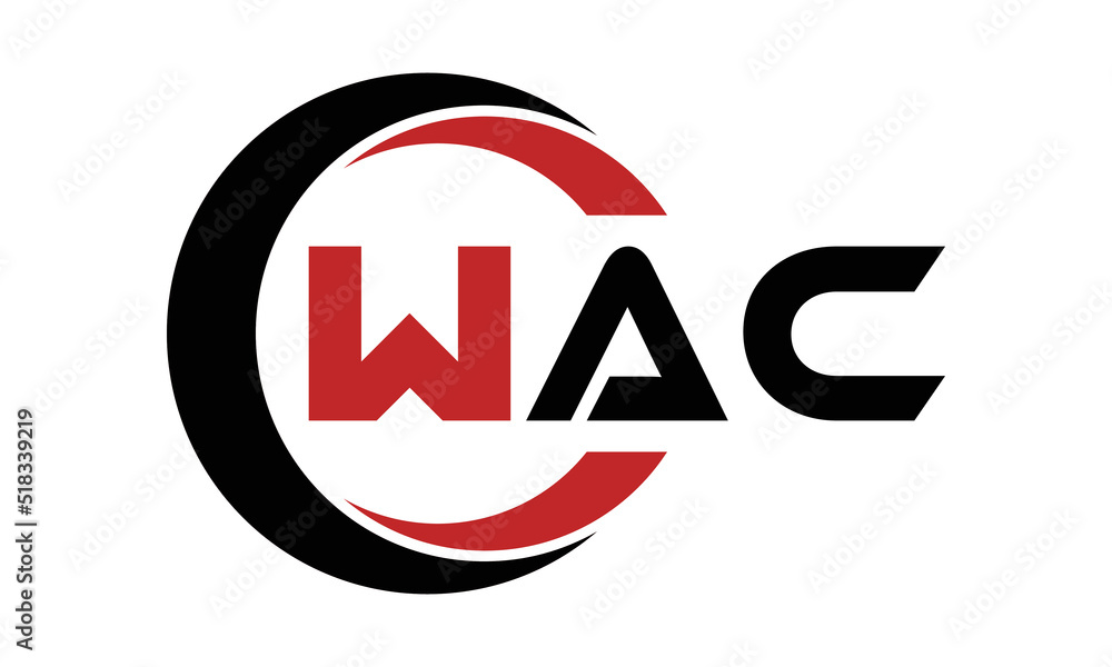 WAC swoosh three letter logo design vector template | monogram logo ...