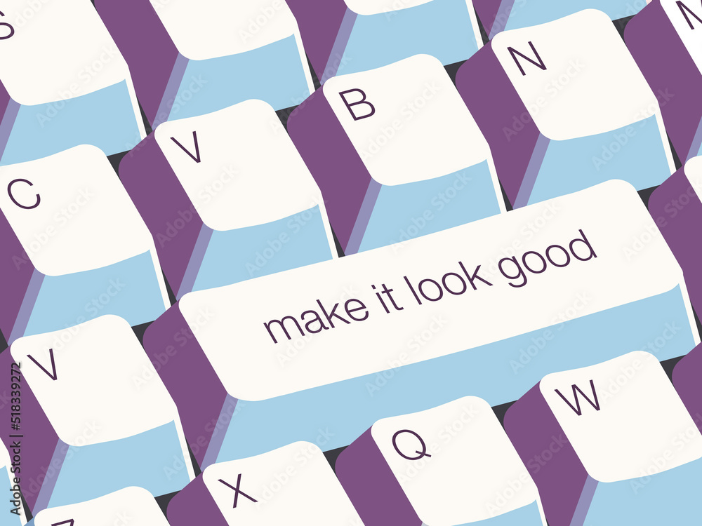 Funny, humor graphic designer button. Inexistent computer keyboard ...