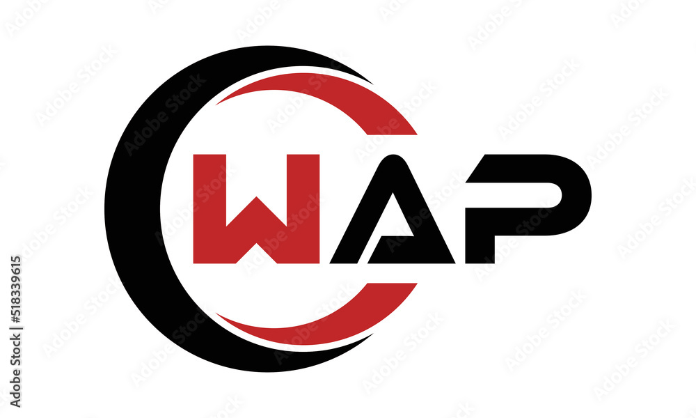 WAP swoosh three letter logo design vector template | monogram logo | abstract logo | wordmark ...