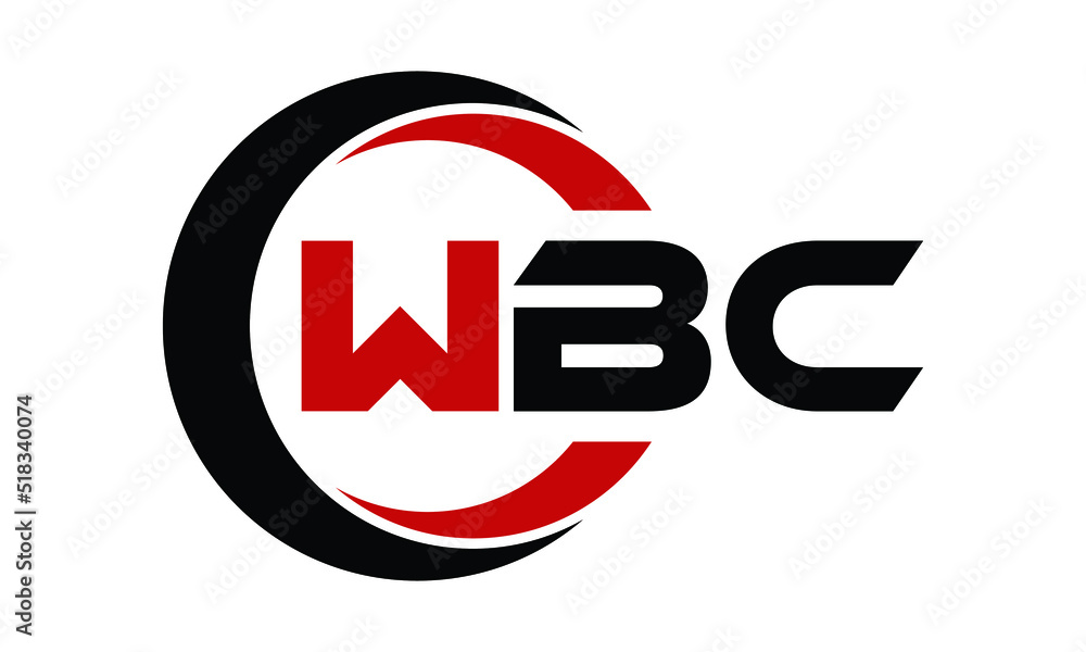 WBC swoosh three letter logo design vector template | monogram logo | abstract logo | wordmark ...