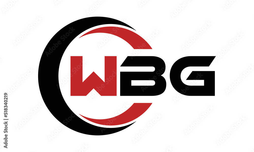 WBG swoosh three letter logo design vector template | monogram logo ...