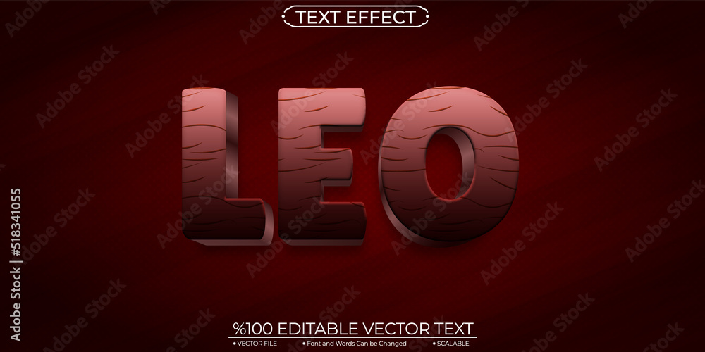 Zodiac Leo Editable and Scalable Vector Text Effect Stock Vector ...