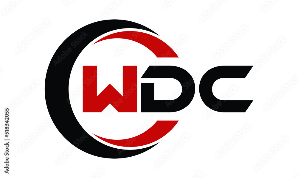 WDC swoosh three letter logo design vector template | monogram logo ...