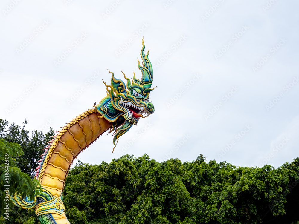 Naga statue,Naga statue and sky background, Naga statue in Thai temple ...