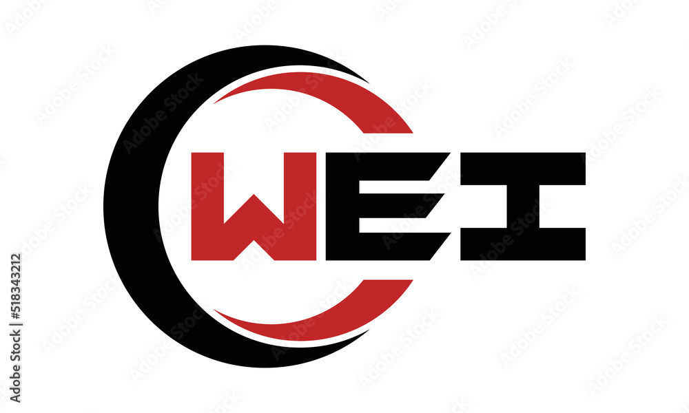 WEI swoosh three letter logo design vector template | monogram logo ...