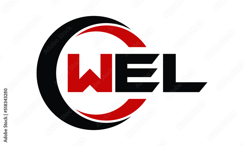 WEL swoosh three letter logo design vector template | monogram logo ...