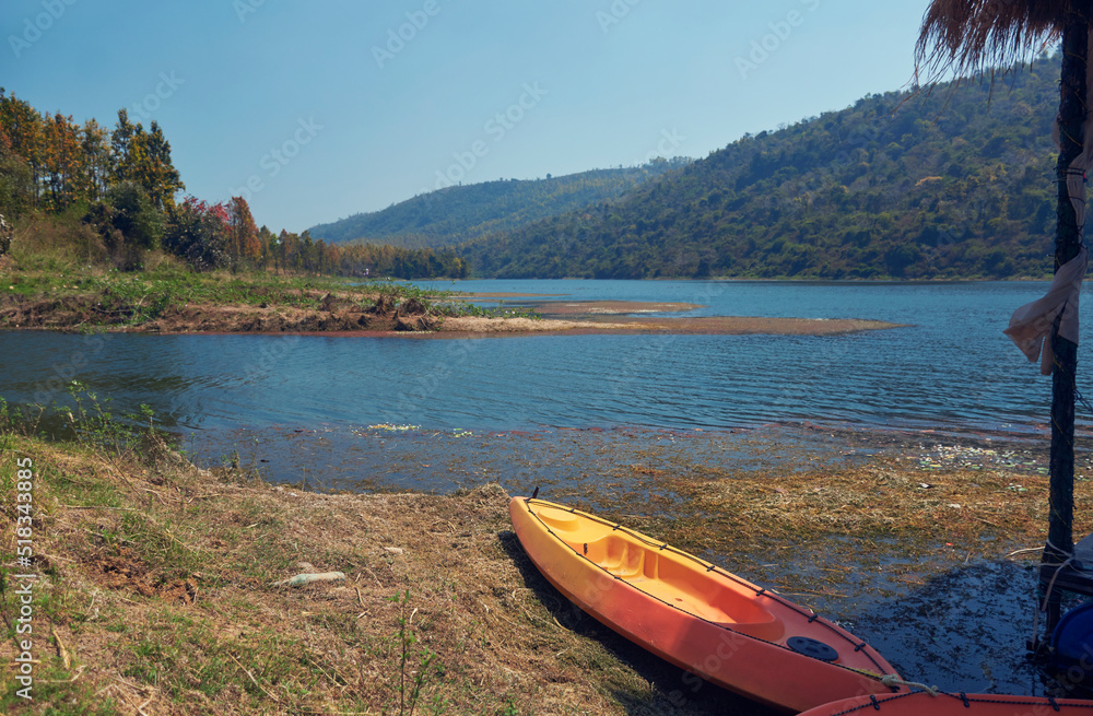 Amidst serene nature of Khairabera lake (reservoir for irrigation dam ...