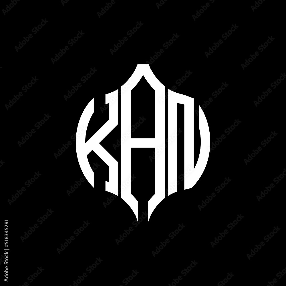 KAN letter logo. KAN best black background vector image. KAN Monogram ...