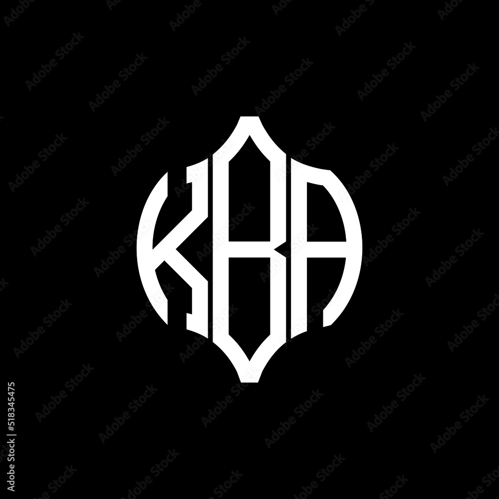 KBA letter logo. KBA best black background vector image. KBA Monogram ...