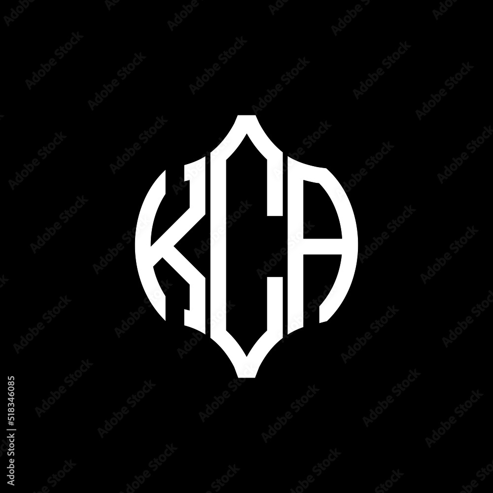 KCA letter logo. KCA best black background vector image. KCA Monogram logo design for ...