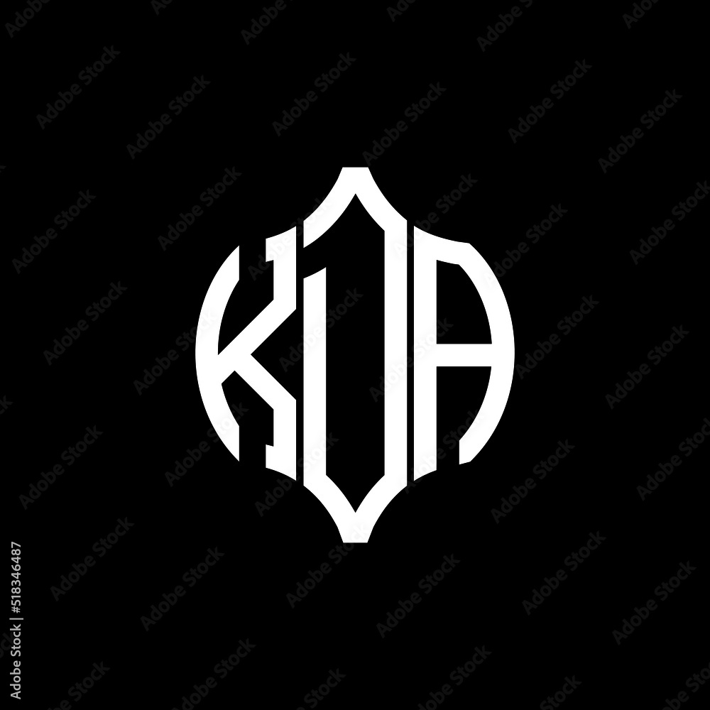KDA letter logo. KDA best black background vector image. KDA Monogram ...