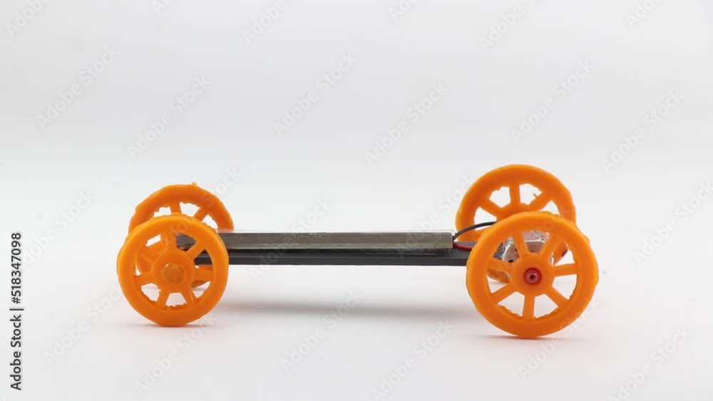 3D printed model car wheels moving forward and backward shows the ...