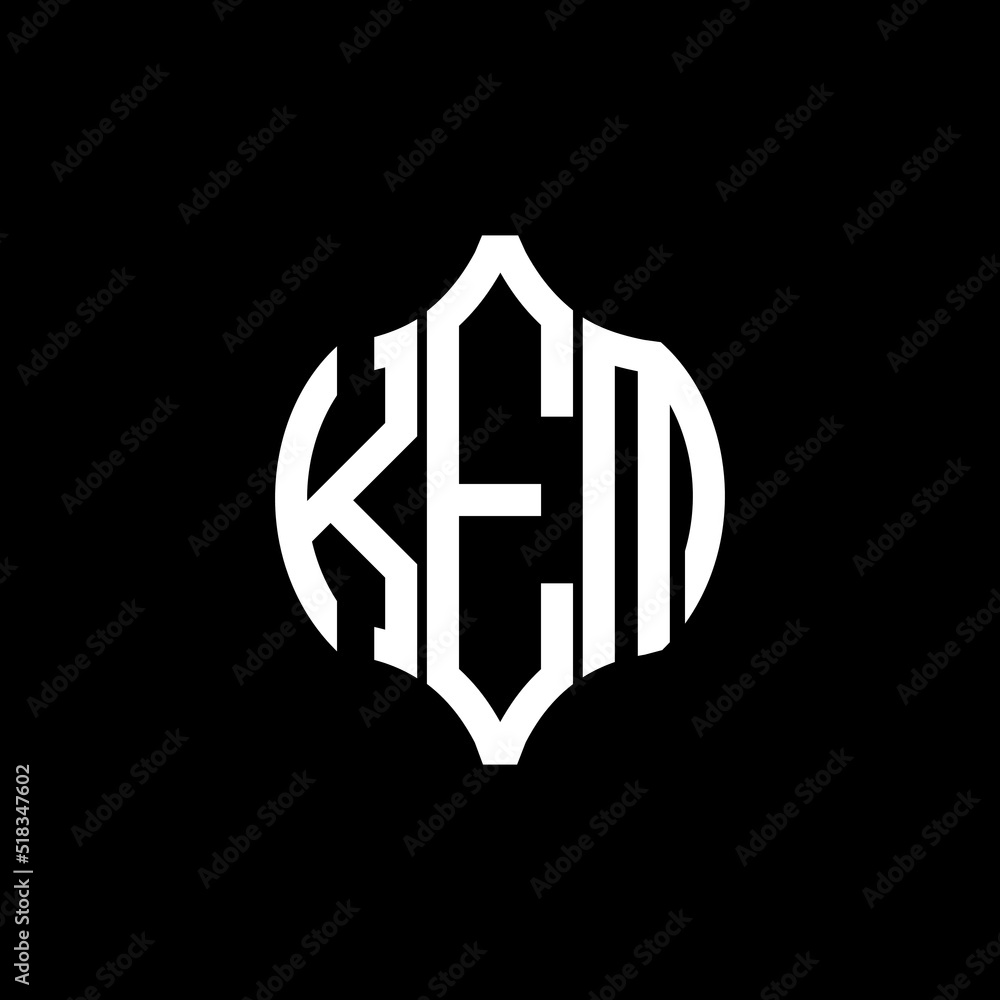 KEM letter logo. KEM best black background vector image. KEM Monogram ...