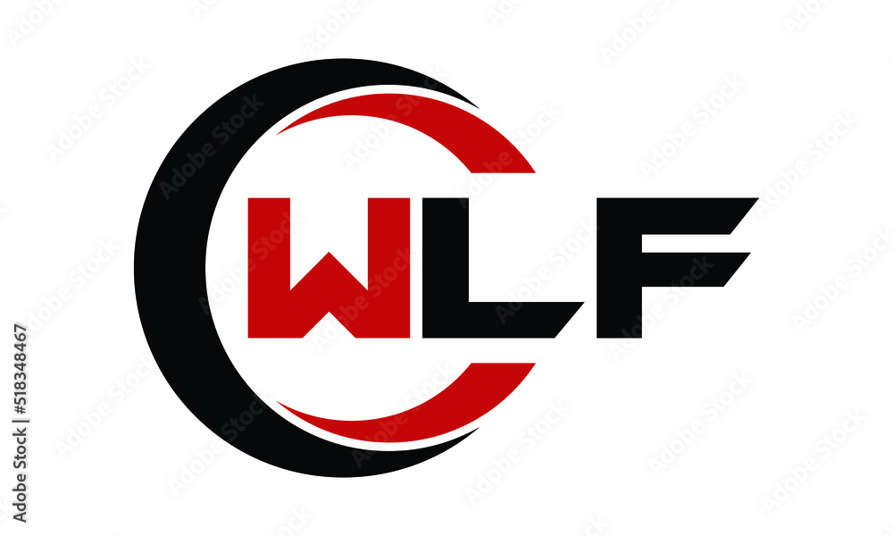 WLF swoosh three letter logo design vector template | monogram logo ...