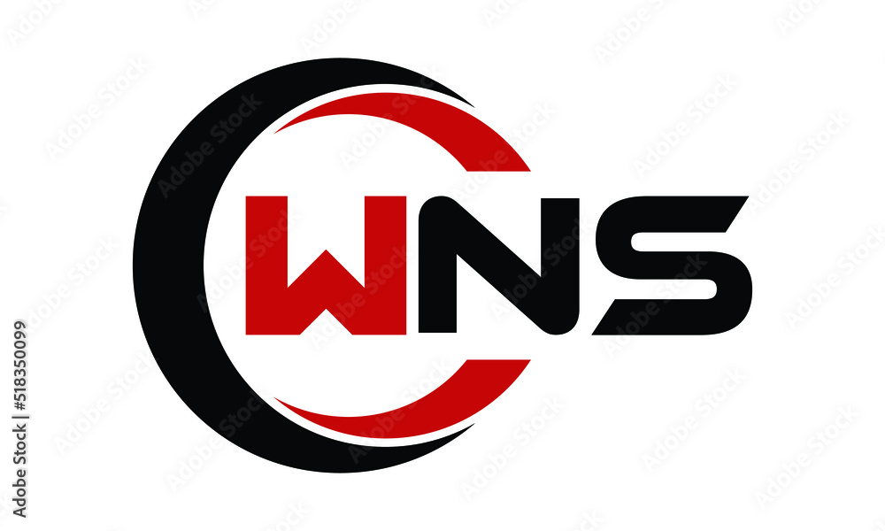 WNS swoosh three letter logo design vector template | monogram logo ...